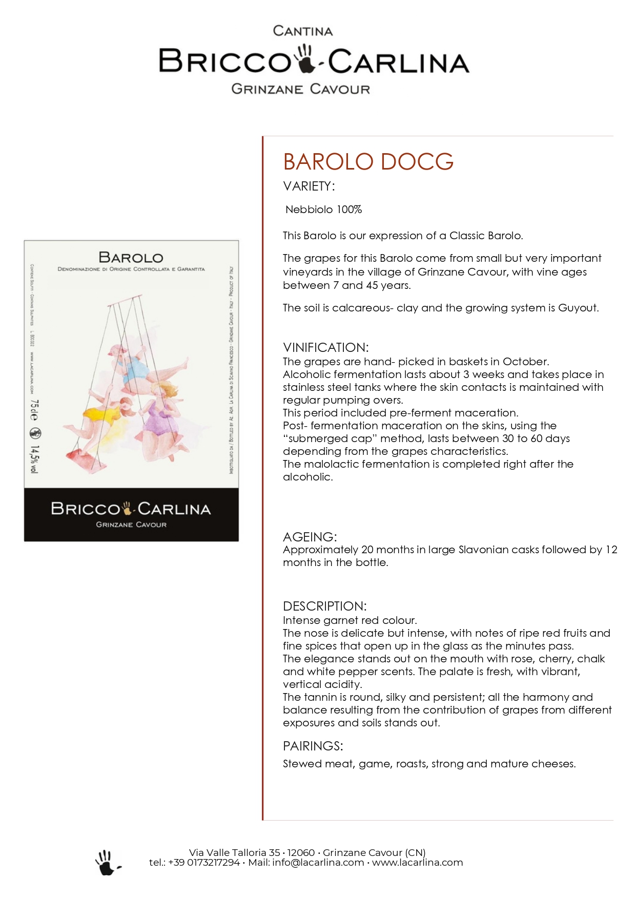 Barolo Classico D.O.C.G. - Sheehan Brothers